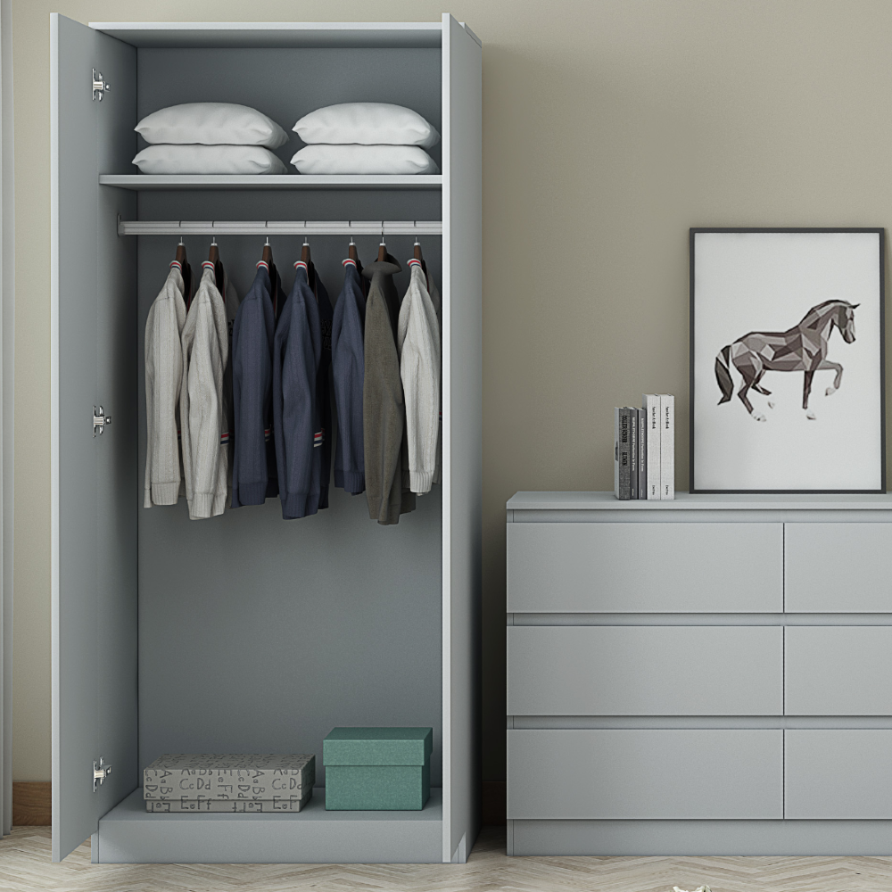 Matt Grey 2 3 Door Wardrobe Scandinavian Furniture eBay