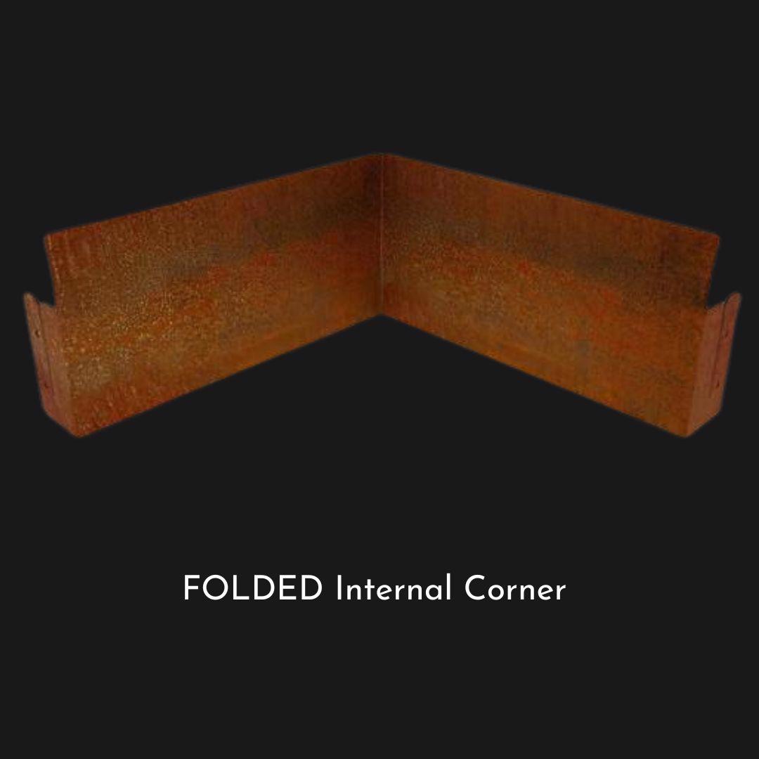 Corten Steel Edging Folded Internal Corner - Garden Decor